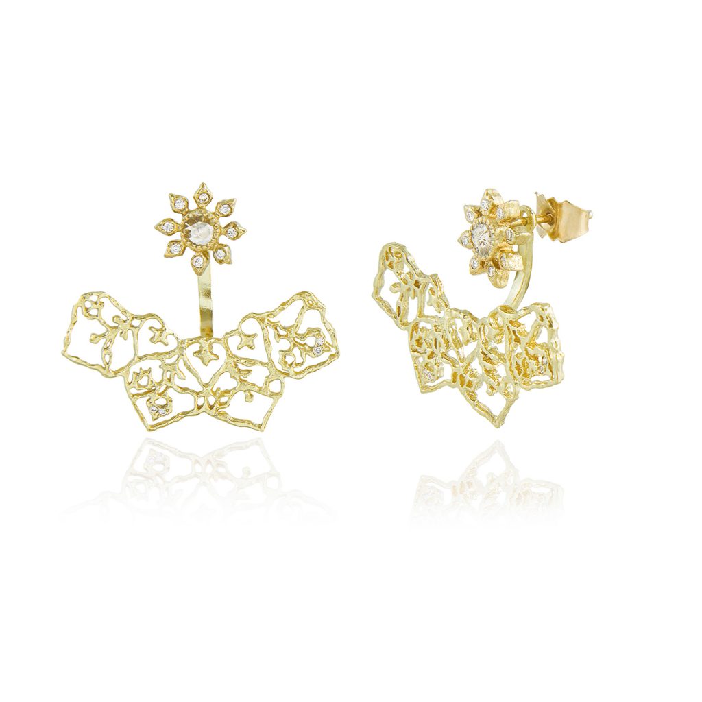 Diamond Flower Earrings - Natalie Perry Jewellery