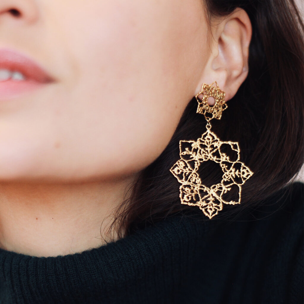 Diamond Flower Earrings - Natalie Perry Jewellery