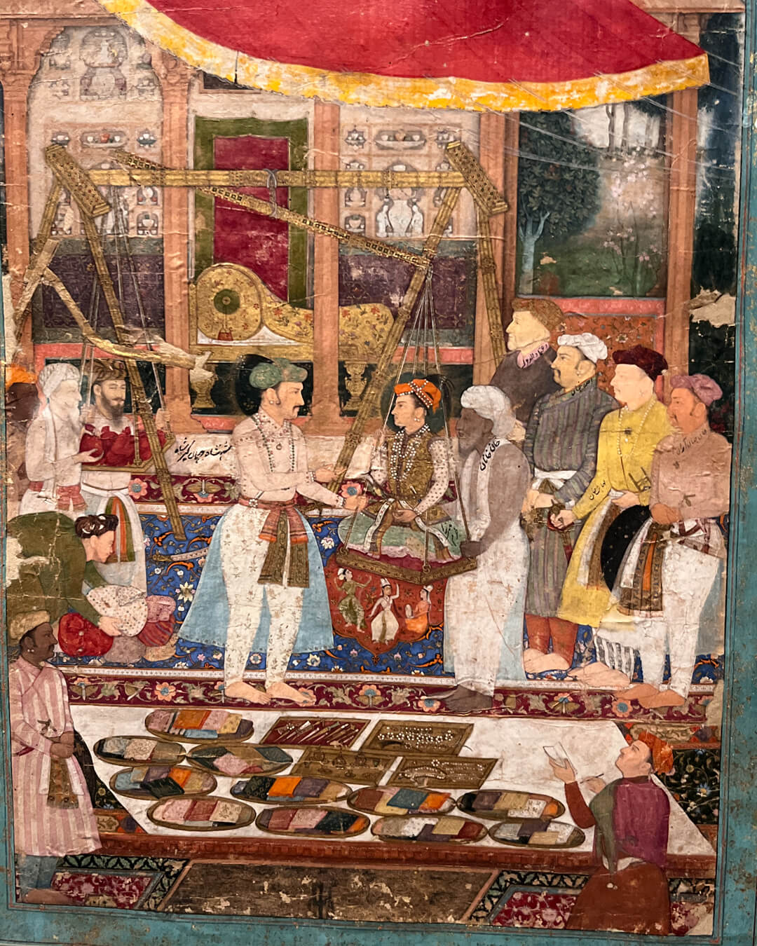 Mughal Painting - Jahangir weighing Shah Jahan - Natalie Perry Jewellery